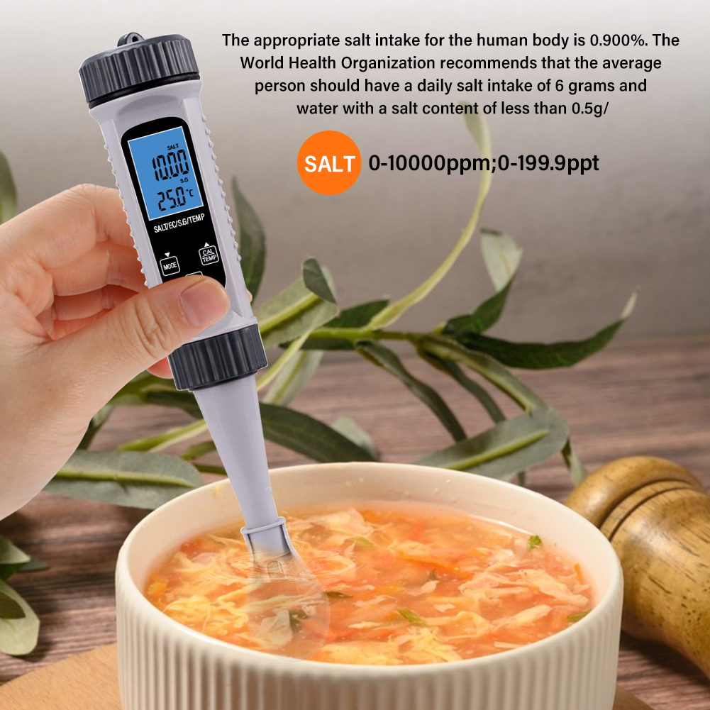 YAGO Salinity Meter Food SALT/TDS/EC/S.G/Temp Meter Digital Salinometer ...