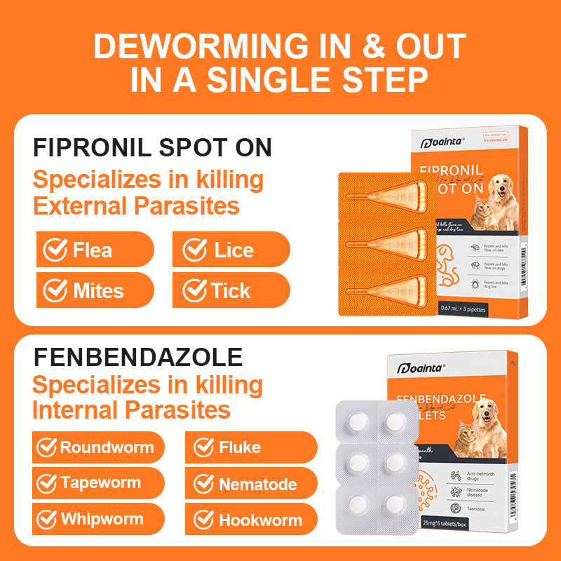 PUAINTA Pet Spot-On External Dewormer Anti Tick Flea Worm Pet Topical ...