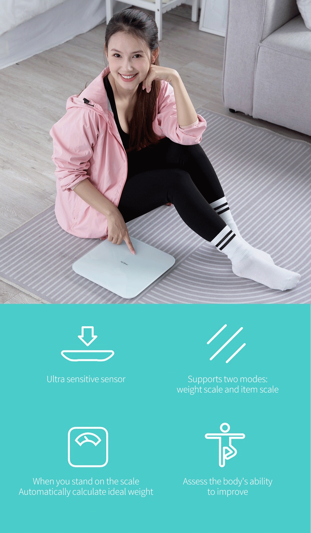 MiLife Weight Scale S20 Accuracy 50 Grams 5kg~180 kg LCD Screen ...