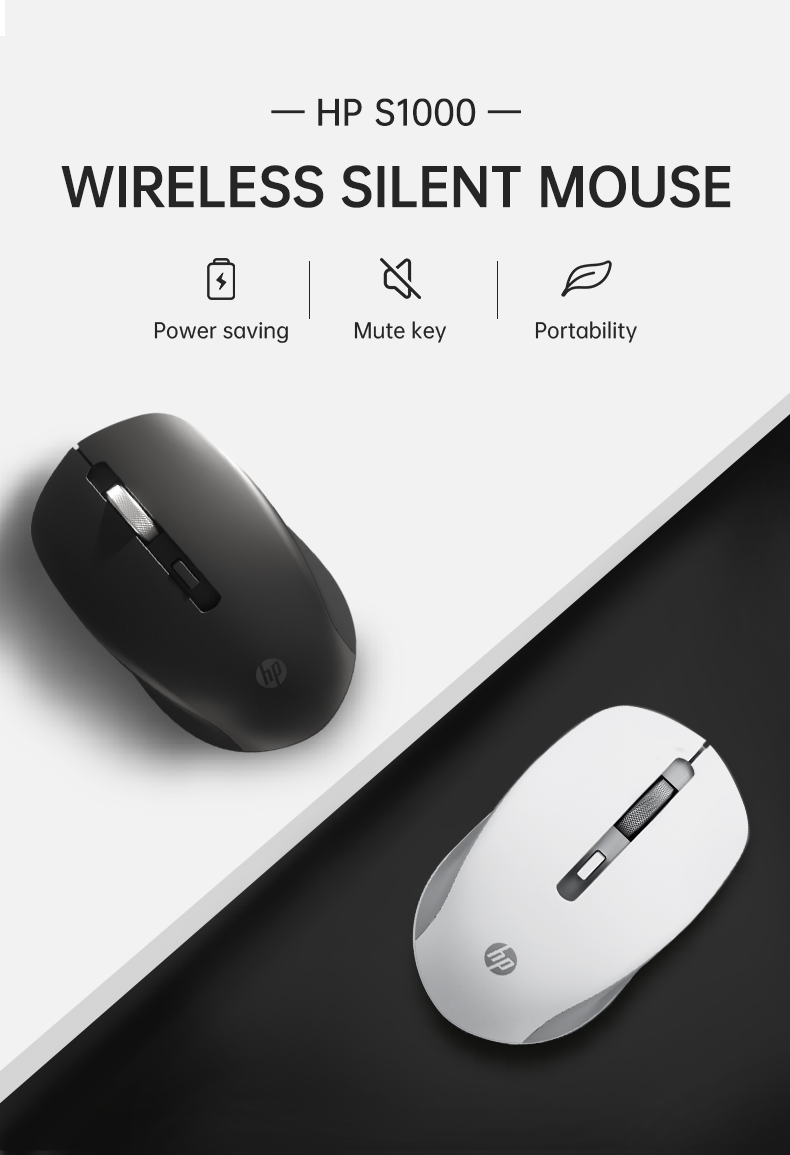 HP Wireless Office Mouse | 3-Speed DPI (1200-1600) & Metal Scroll Wheel ...