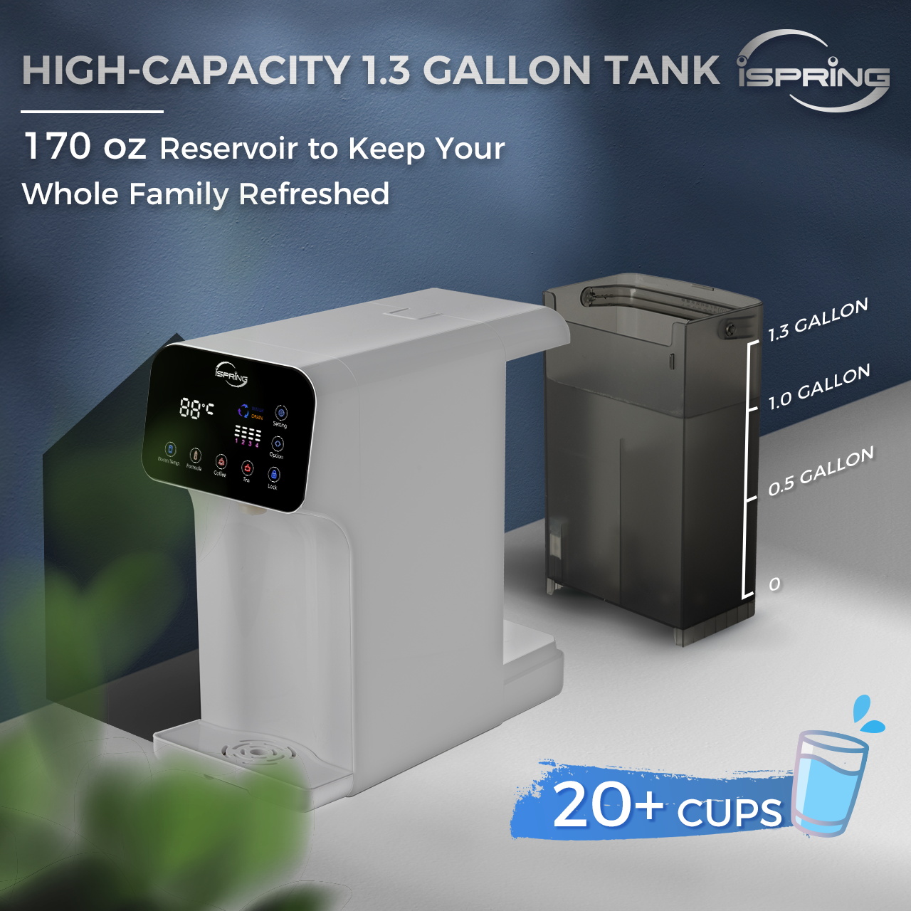 iSpring RCD100 5-Stage Portable Water Filtration System Countertop ...