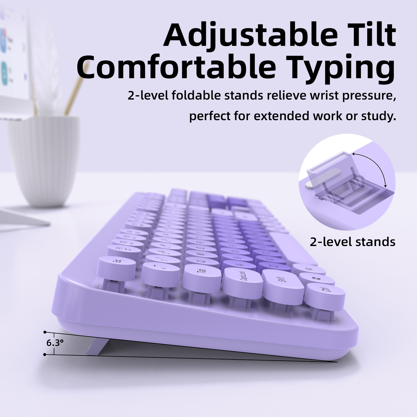 GOOJODOQ Wireless Bluetooth Keyboard Mouse Set 2.4G With 104 Keyboard ...