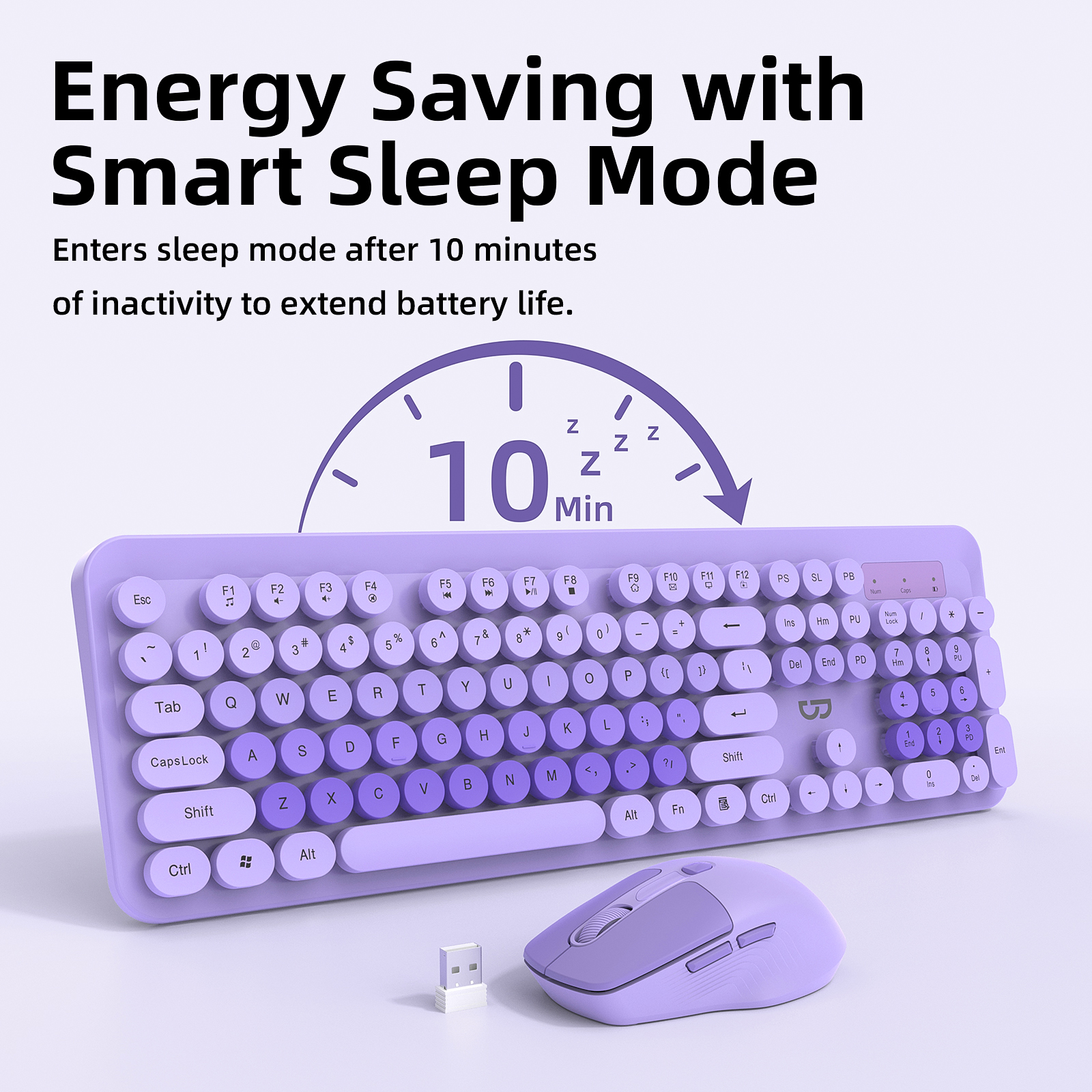 GOOJODOQ Wireless Bluetooth Keyboard Mouse Set 2.4G With 104 Keyboard ...