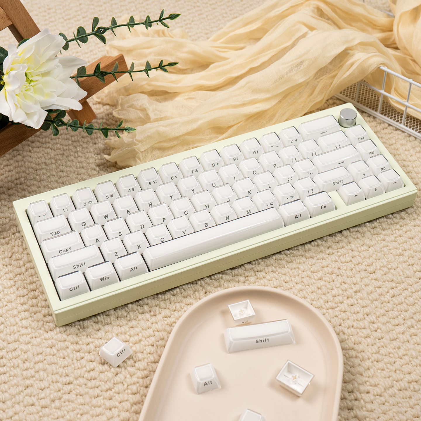 Jelly Crystal Side Engraving Shine Through Keycap 113 Keys ABS Double ...