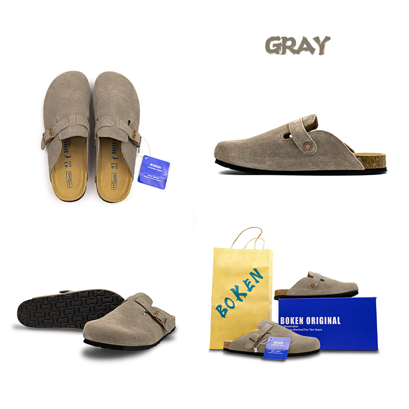 BOKEN Cork Clogs Non-Slip Slippers Mules Soft Outdoor Indoor Sandals ...