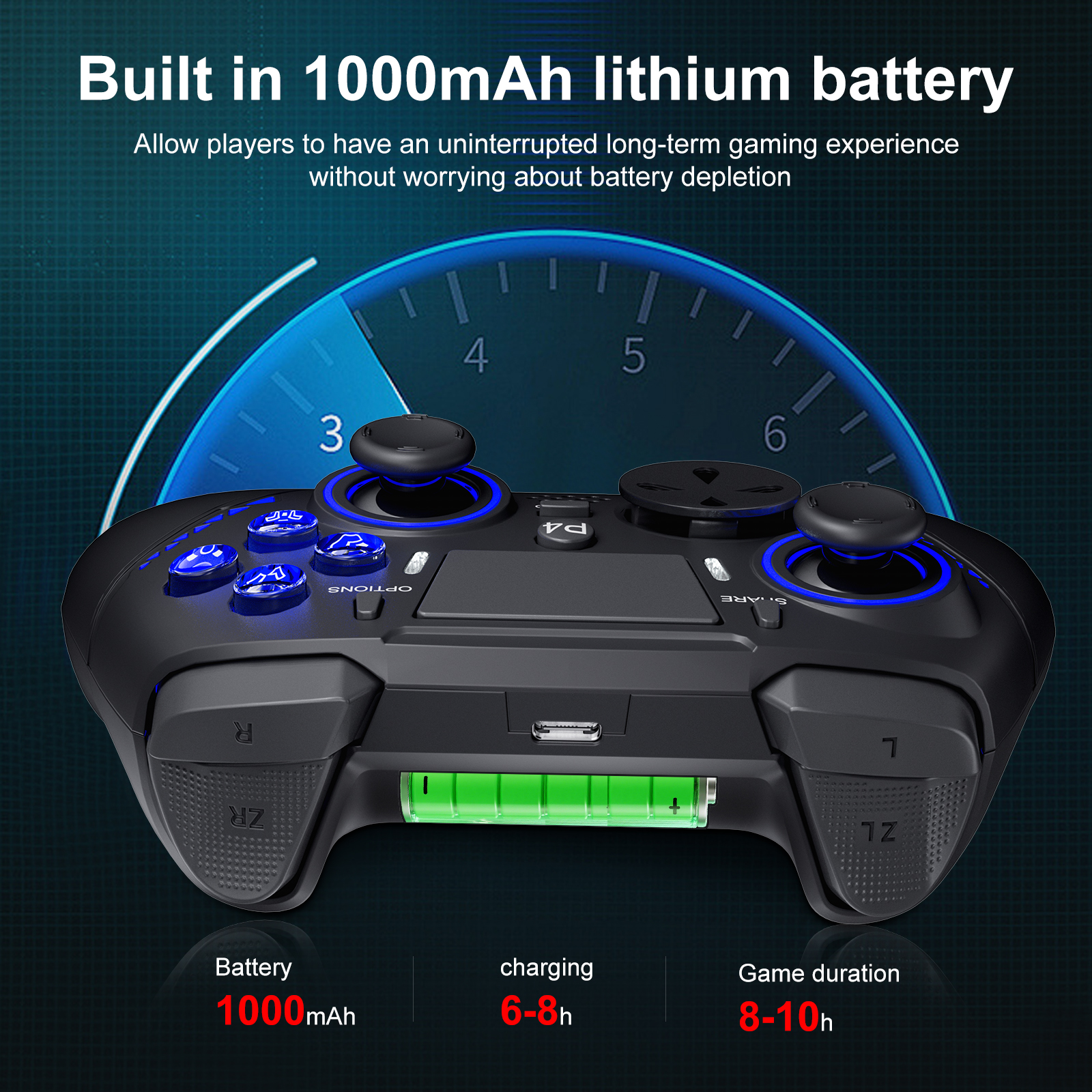 PS4 Wireless Bluetooth Controller with Six-Axis Motion Sensing, Dual ...