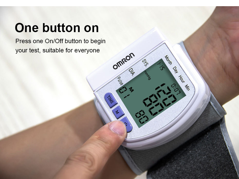 Omron Wrist Blood Pressure Monitor Digital Automatic BP Tonometer Heart ...