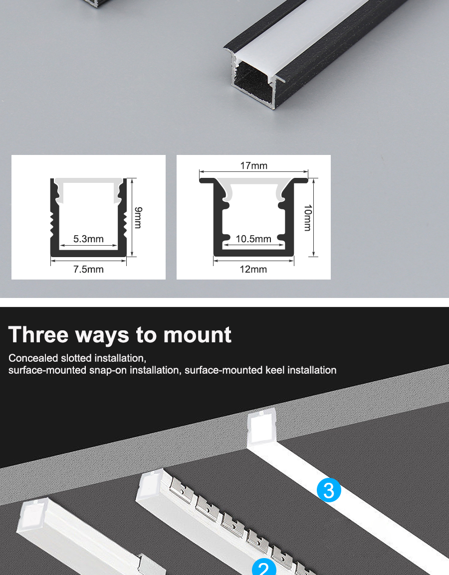 10pcs LED Aluminum Profile Bar Light Cover 50cm For LED Strip Light 5mm ...