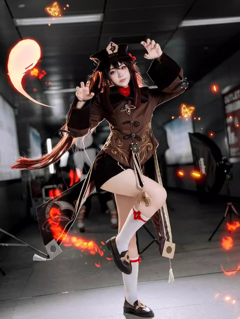Genshin Impact Hu Tao Cosplay Costume Chinese Ancient Costume Halloween ...