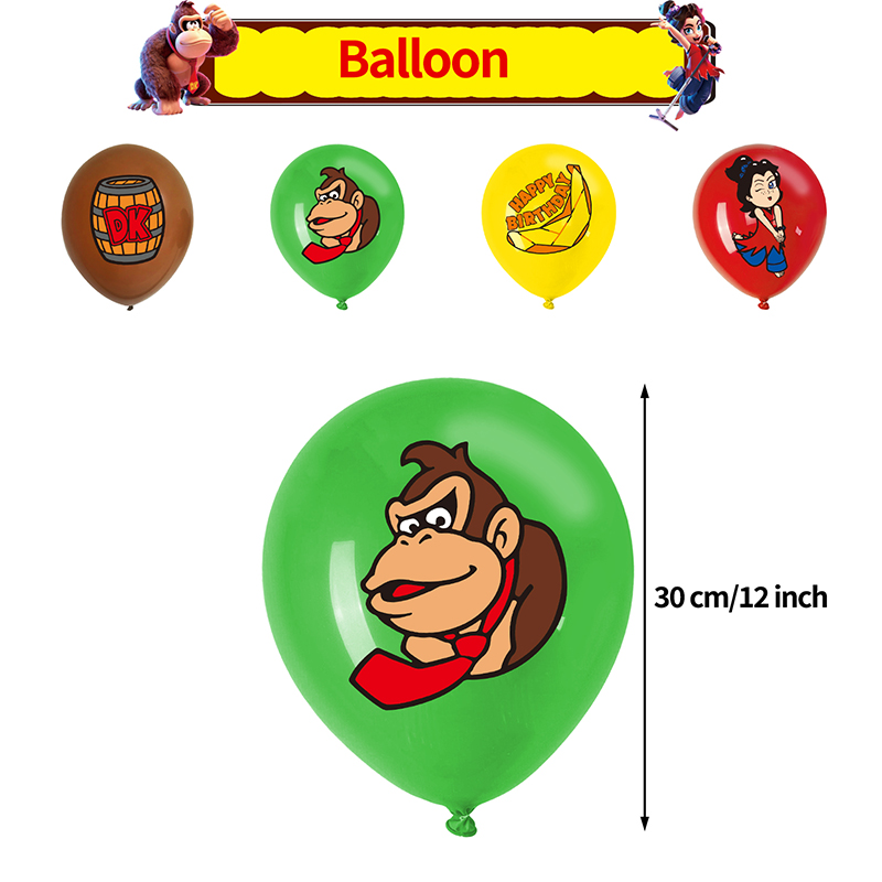 Donkey Kong Bananza Theme Birthday Party Banner Balloons Cake Toppers ...