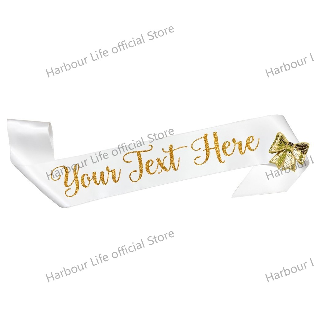 Personalized Pageant Your Text Here 3" Satin Sash Custom Glitter ...