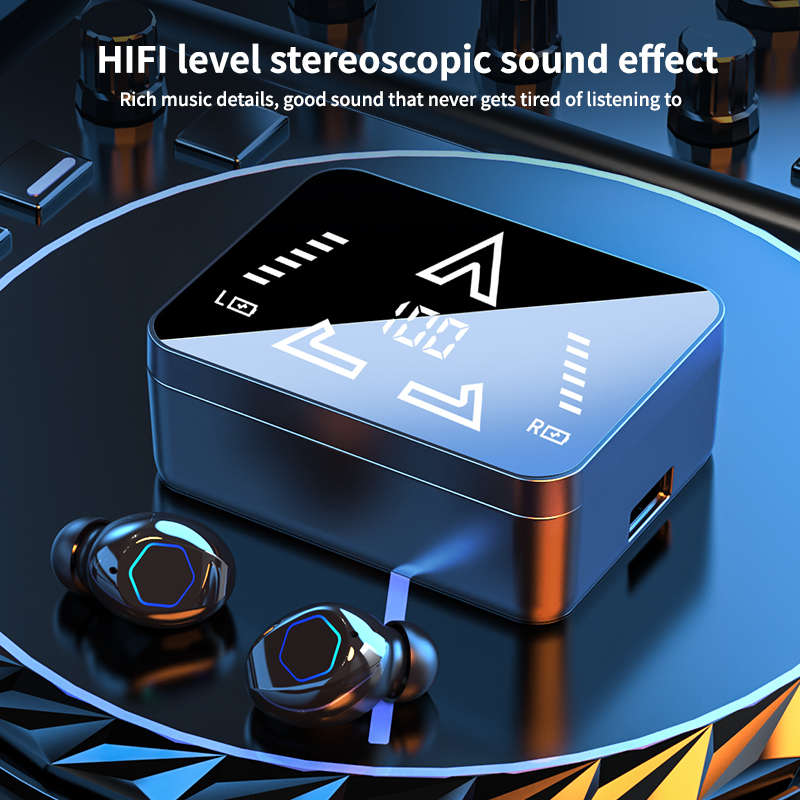 Mirror Wireless Bluetooth Earphones with Noise Cancelling, TWS Slider ...