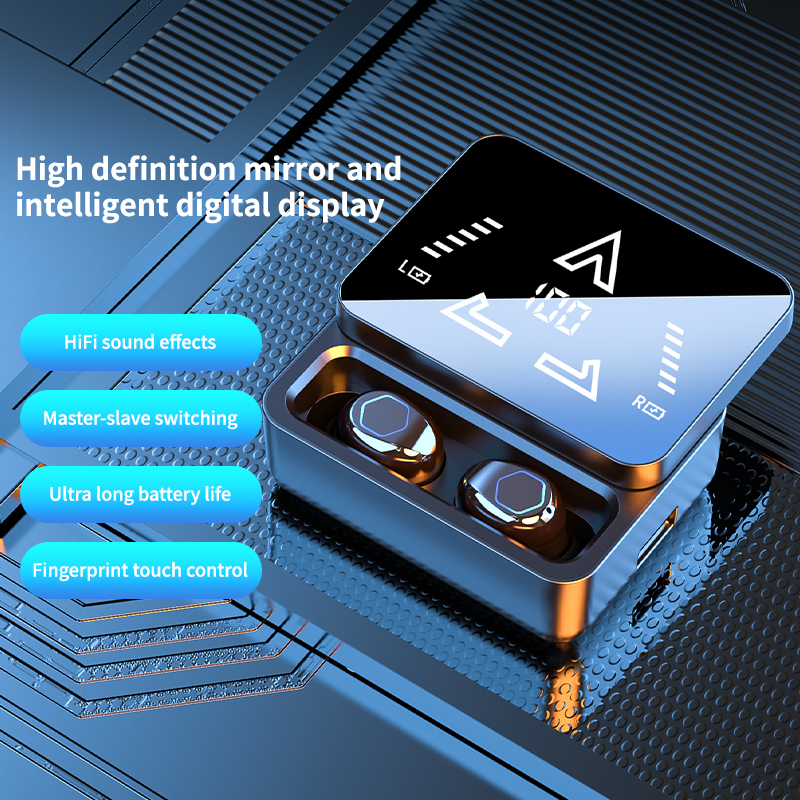 Mirror Wireless Bluetooth Earphones with Noise Cancelling, TWS Slider ...