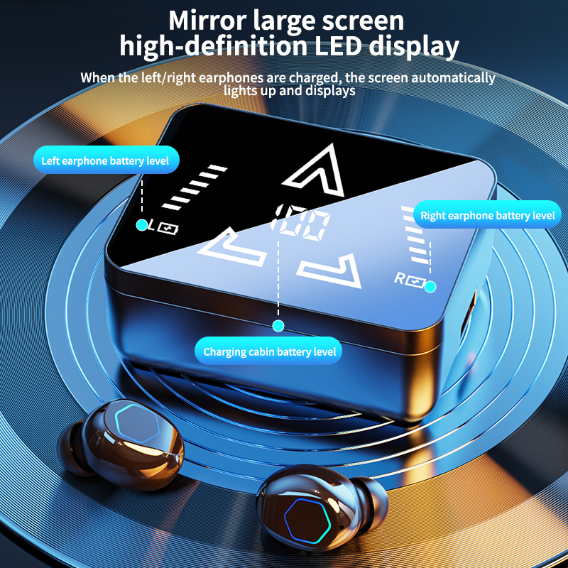 Mirror Wireless Bluetooth Earphones with Noise Cancelling, TWS Slider ...