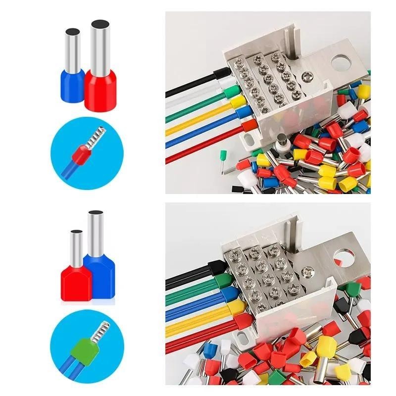 800/1000/1800PCS VE Tubular Terminals, 22-7AWG Wire Connectors Copper ...