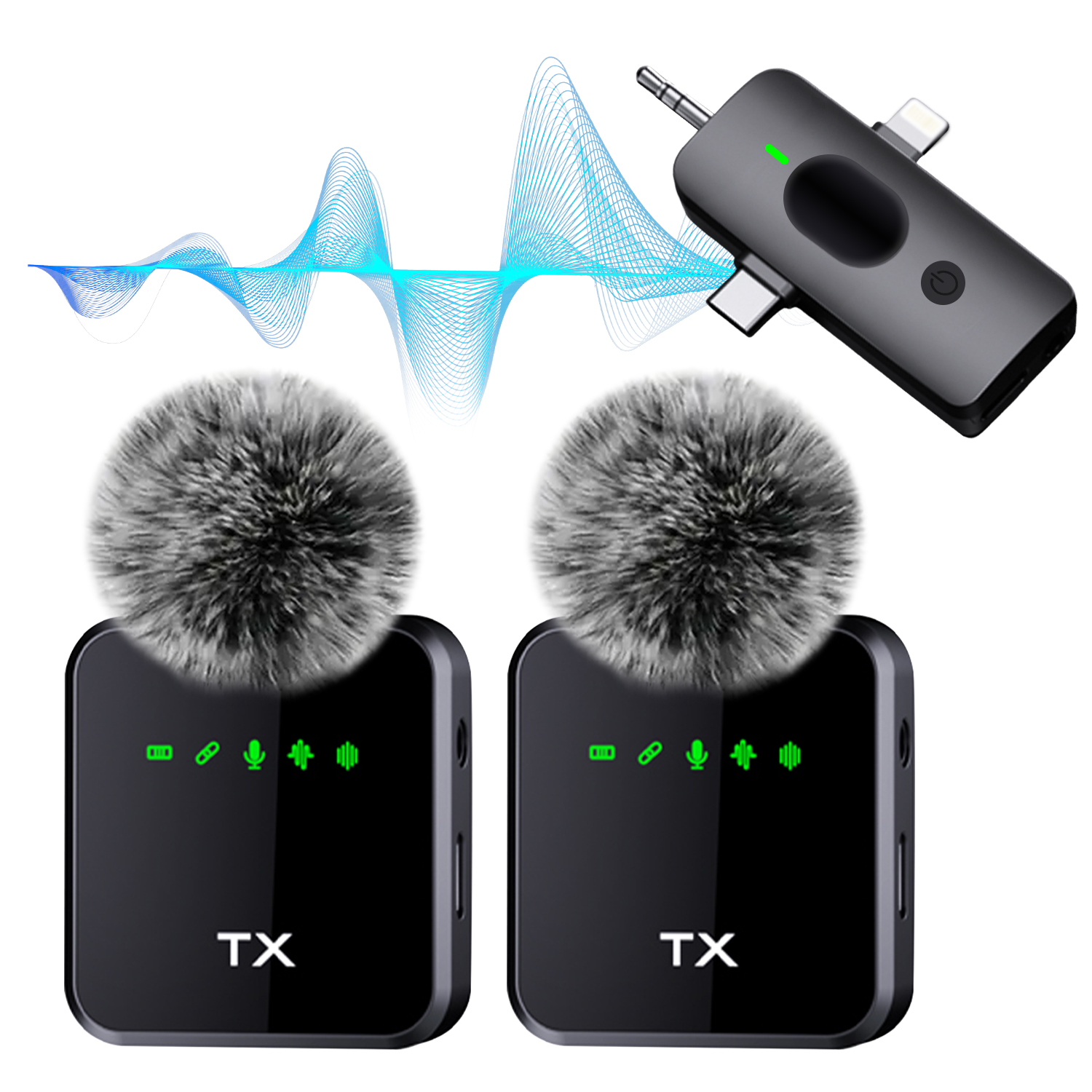 Bluetooth Lavalier Microphone for iPhone and Android with Wireless ...