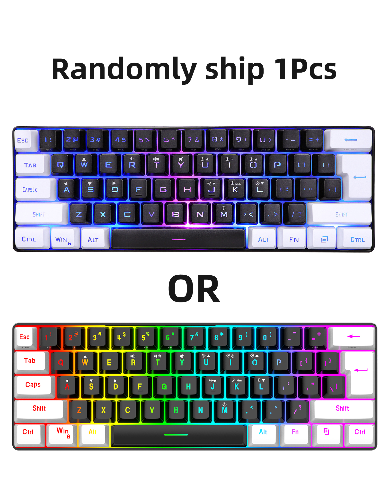 Mini Wired Keyboard Small Gaming Keyboard for Laptop RGB Backlight ...