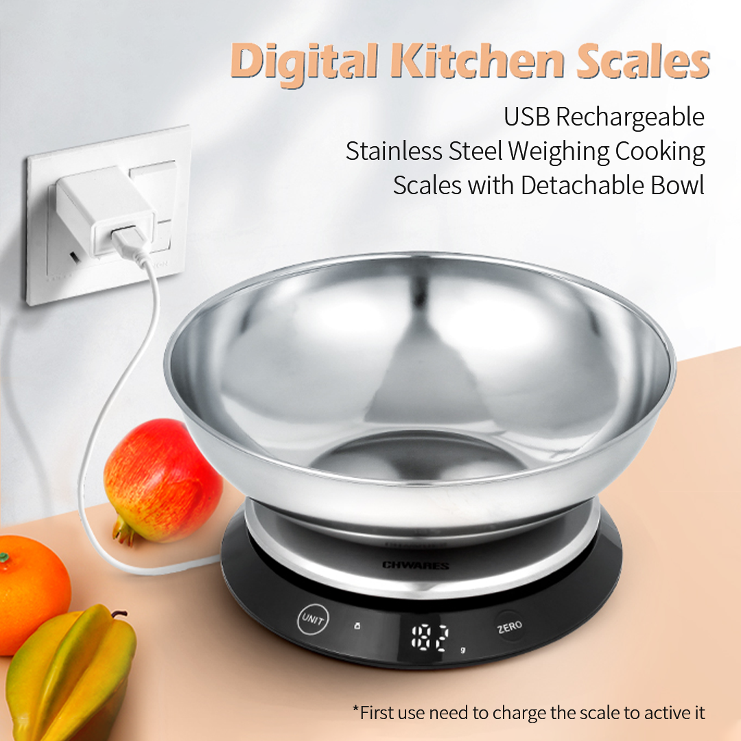 CHWARES by Camry 5kg/1g Rechargeable Digital Kitchen Scale Food Scale ...