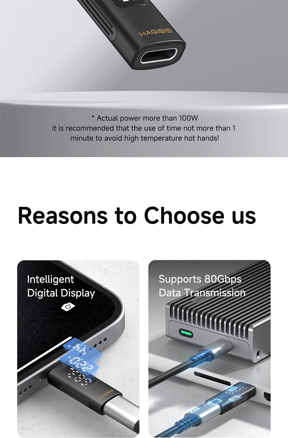 Hagibis USB4 Adapter With LED Display PD240W 80Gbps 8K Video Transfer ...