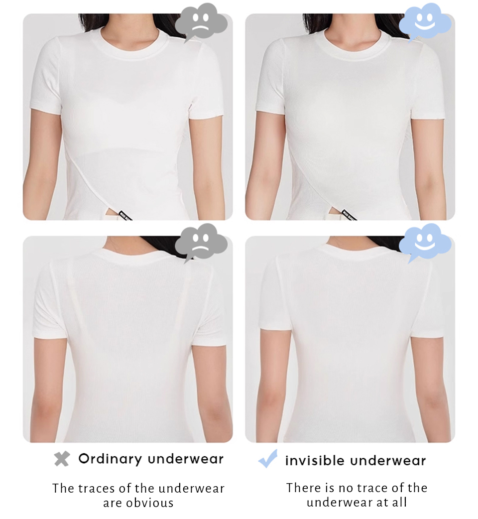 FallSweet Seamless Skin Invisible Backless Bras for Women Jelly Soft Support Ultra-Thin Bralette ...