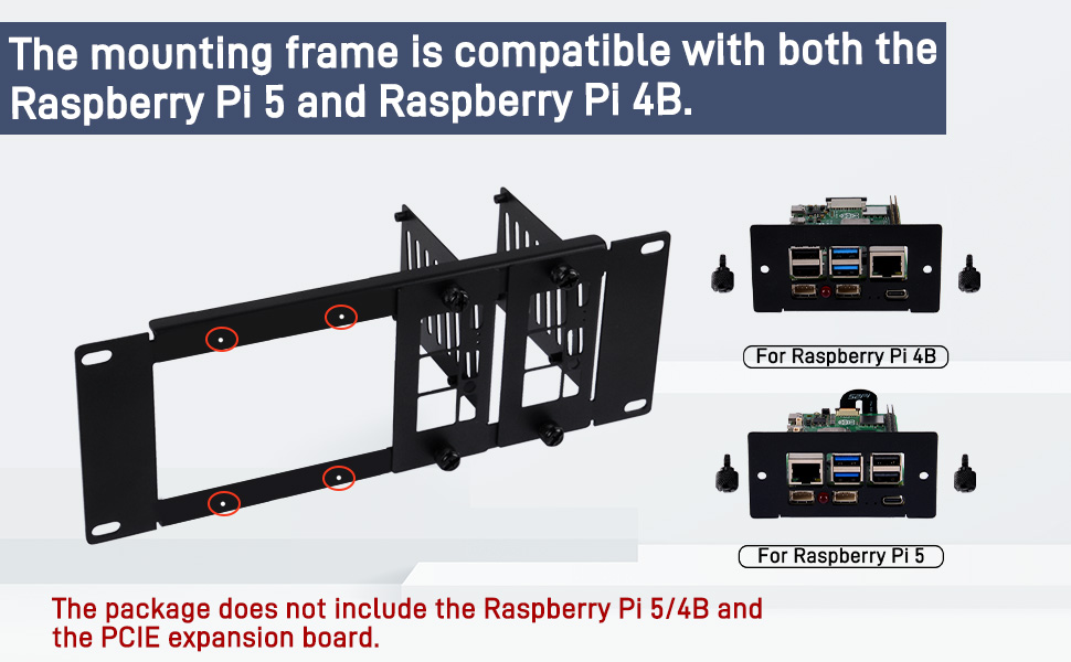 DeskPi Rackmate Accessories 10 inch 2U Rackmount for Raspberry Pi5/4B ...