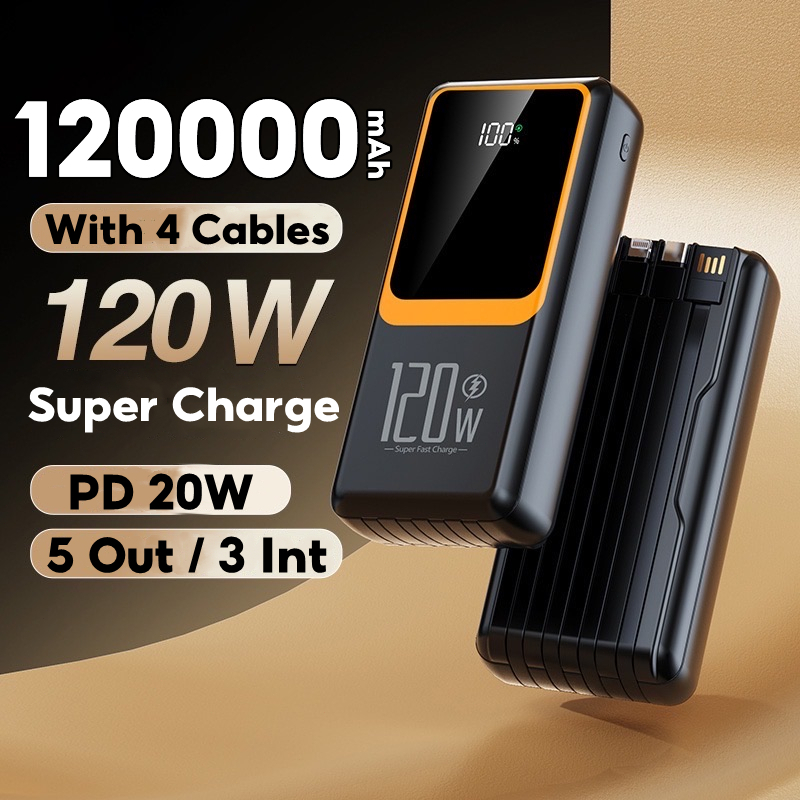 PowerBank 120000mAh Original Power Bank 3.0A Support fast charging 4 ...