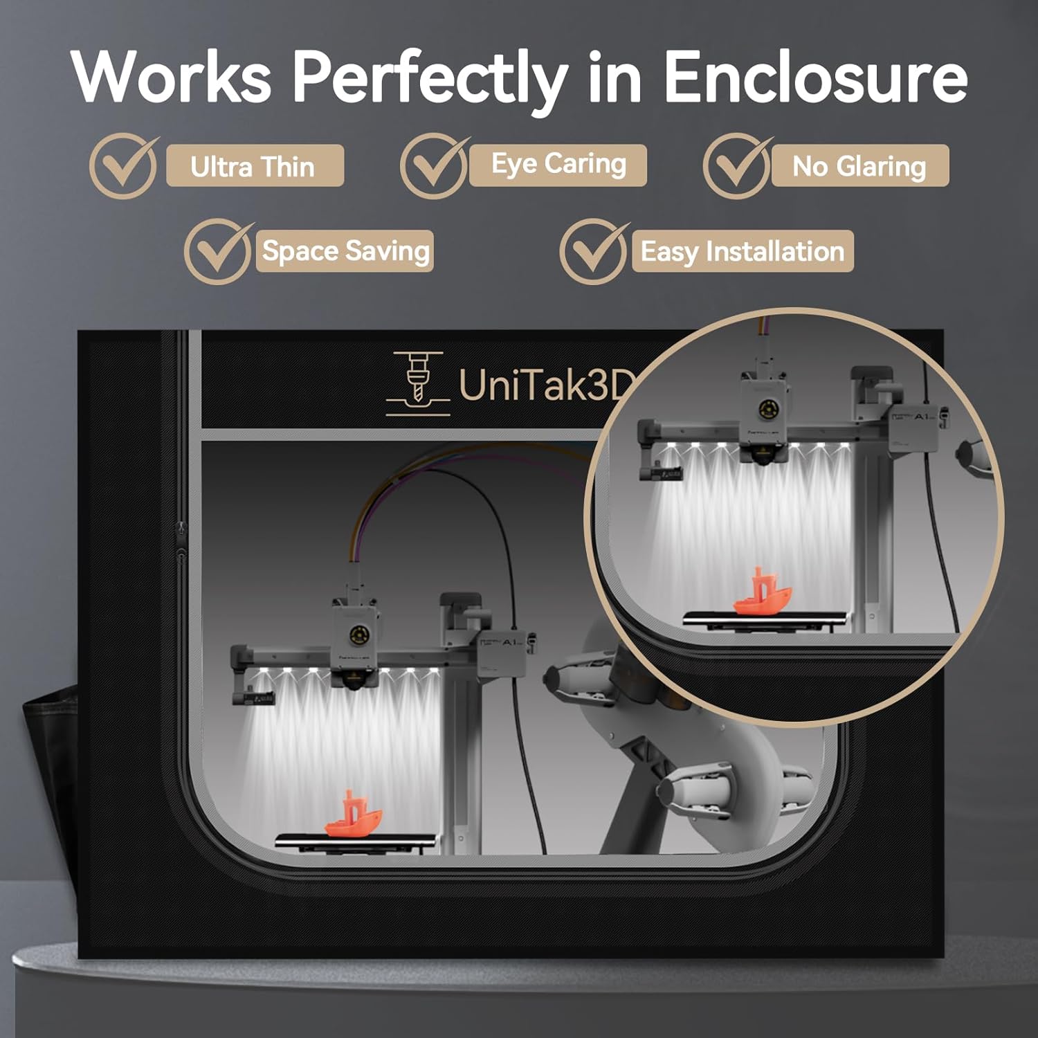 【UniTak3D】3D Printer LED Light Strip Kit for Bambu Lab A1/A1 Mini High ...