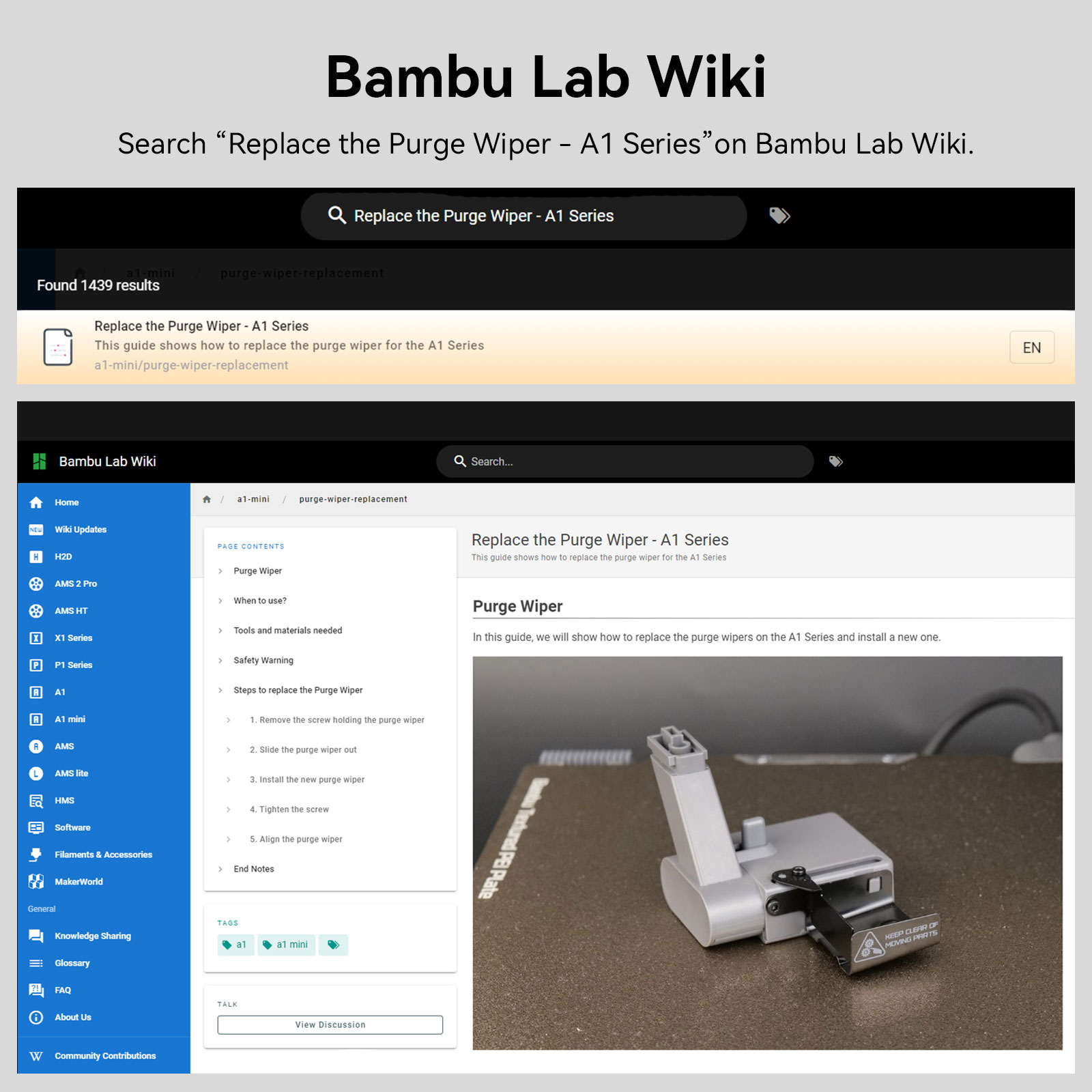 3D Printer Purge Wiper & Waste Dispenser for Bambu Lab A1/A1 Mini 3D ...