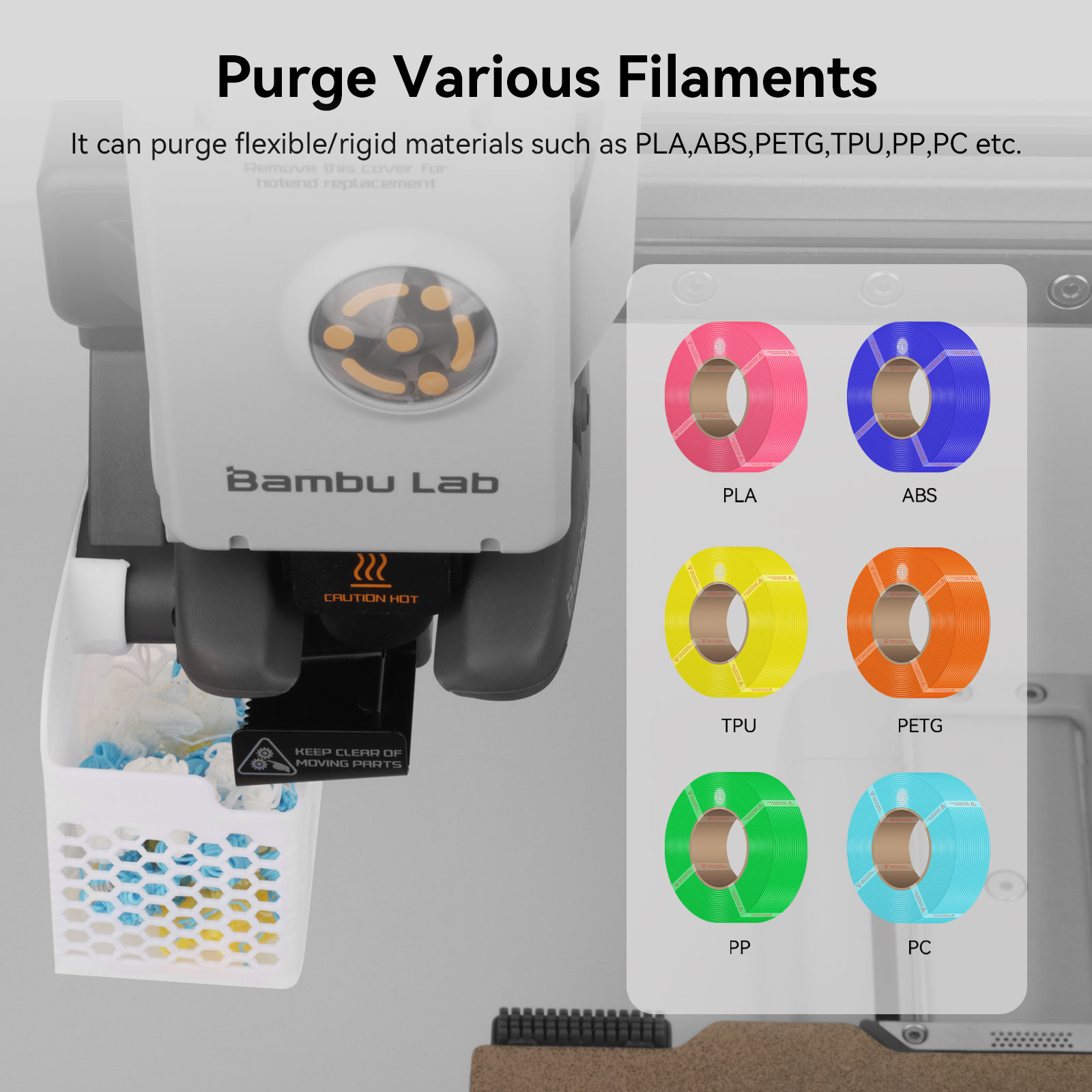 3D Printer Purge Wiper & Waste Dispenser for Bambu Lab A1/A1 Mini 3D ...