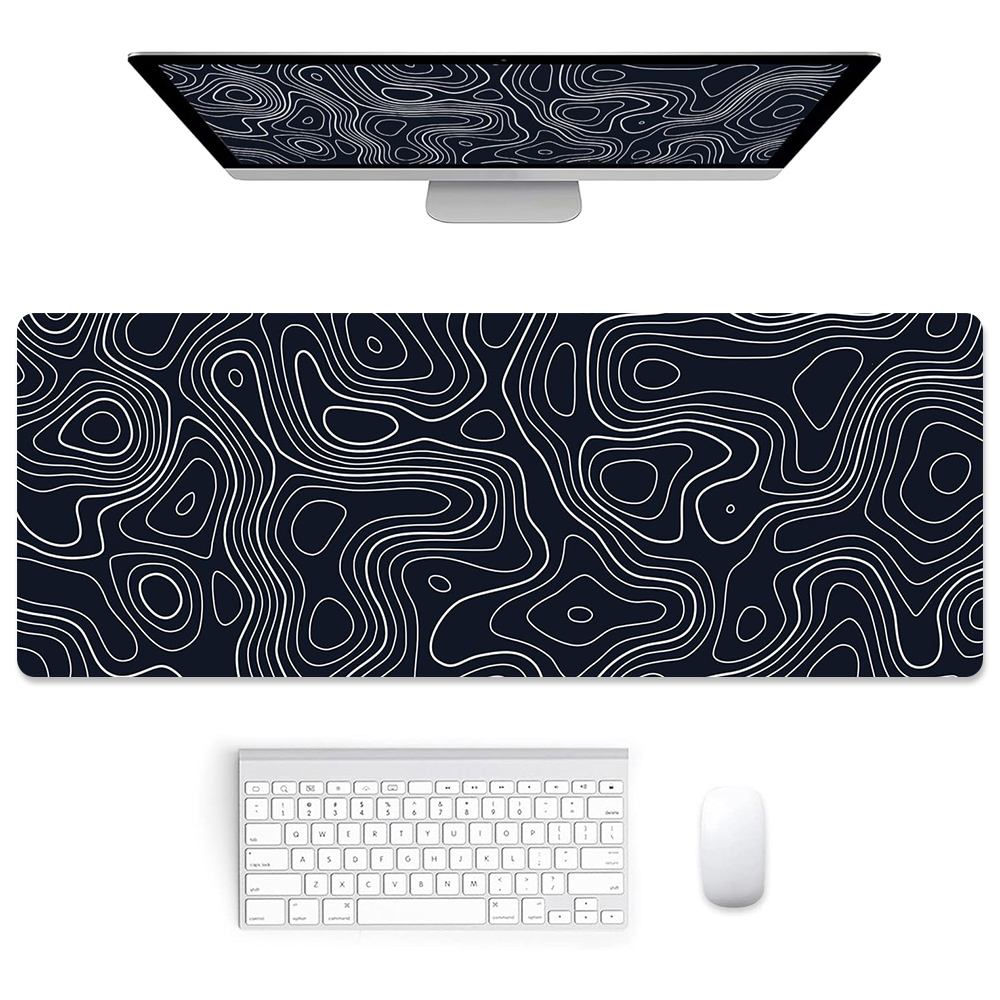 Large Topography Mouse Pad, Topographic Map Lines Mousepads ,Non-Slip ...
