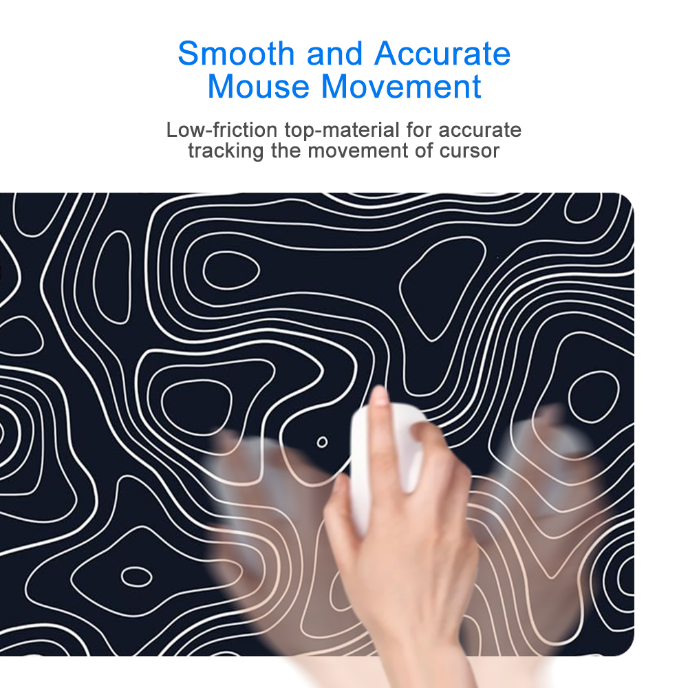 Large Topography Mouse Pad, Topographic Map Lines Mousepads ,Non-Slip ...