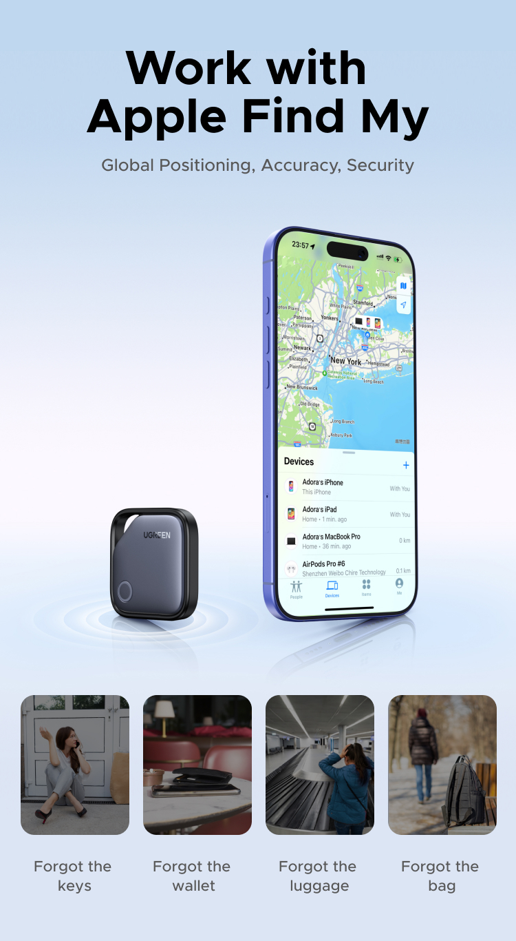UGREEN Smart Tag Smart Locator Anti Lost Bluetooth5.0 Finder tracker ...