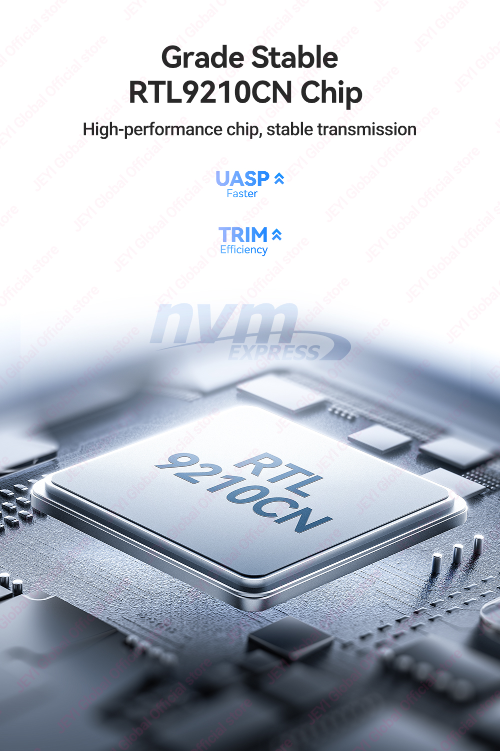 JEYI 22110 M.2 NVME NGFF Enclosure, USB 3.2 Gen2 Type-C 10Gbps SSD Case ...