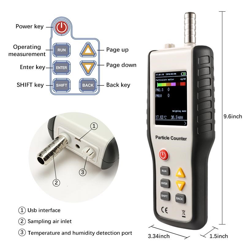 HTI HT-9600 Digital LCD Display Air Quality Monitor Detector PM10 And ...