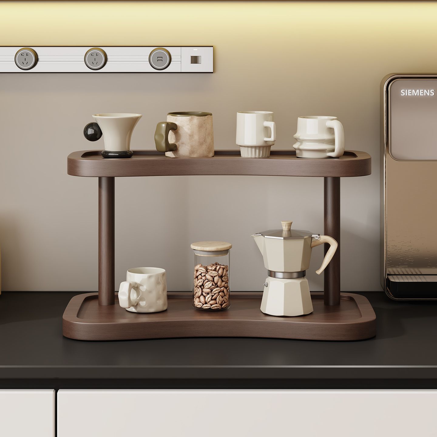 [High-Quality]Minimalist Table Storage Rack Rak Wooden Desktop Storage ...