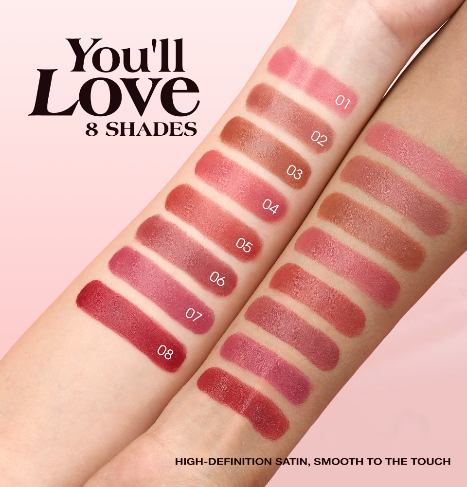 O.TWO.O Haute Hydrating Satin Lipstick Moisturizing Covers Lip Lines ...