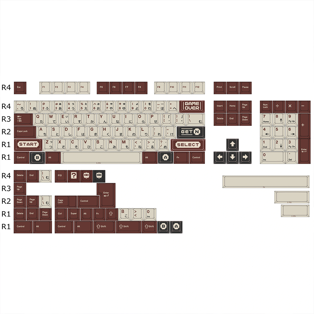 Yongqiu White Red Janpanese Keycaps PBT Cherry Profile custom keycap ...