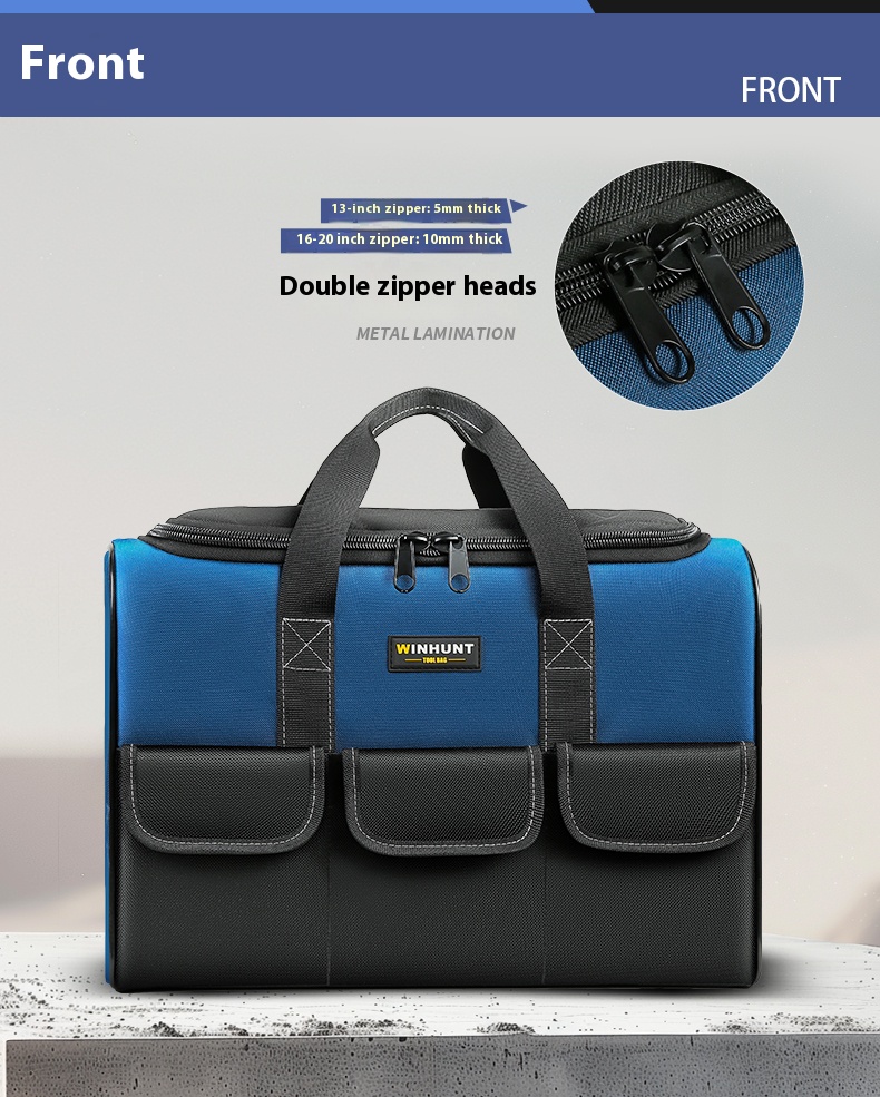 Large Capacity Tool Bag Tahan Lasak - Heavy Duty Canvas Multi-Pocket ...