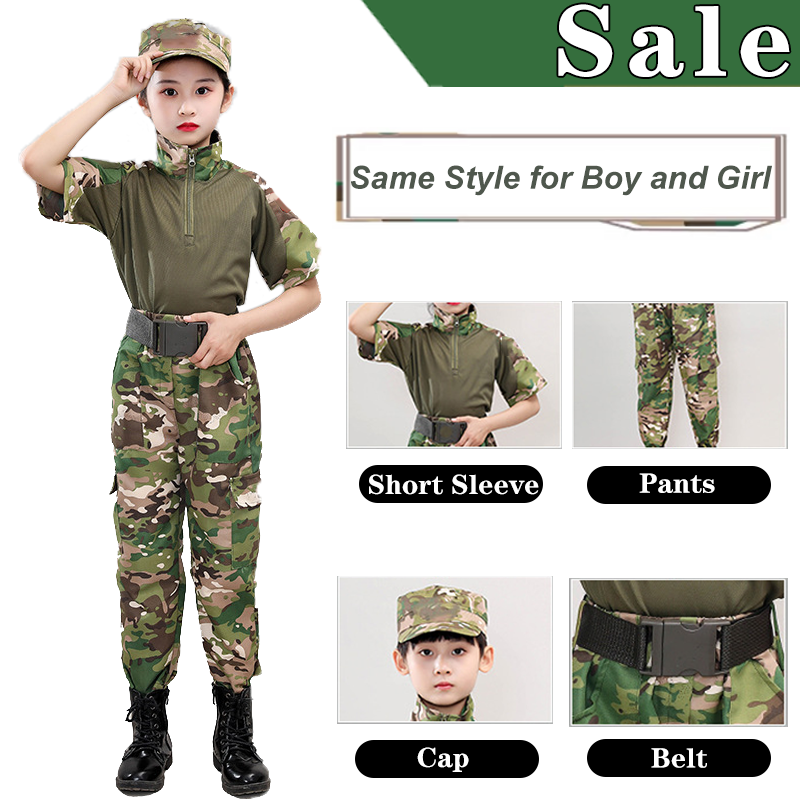 Kostum Polis Budak Camouflage Costume Set for Kids Special Forces ...