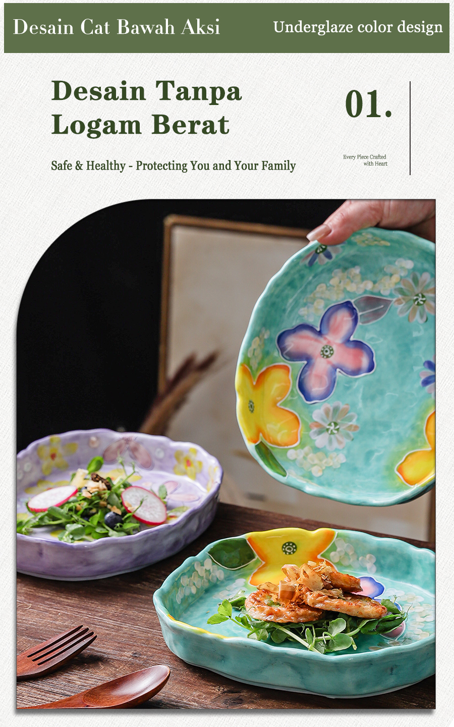Tableware Japanese Seto-yaki high-aesthetic dinner plates,Peralatan ...