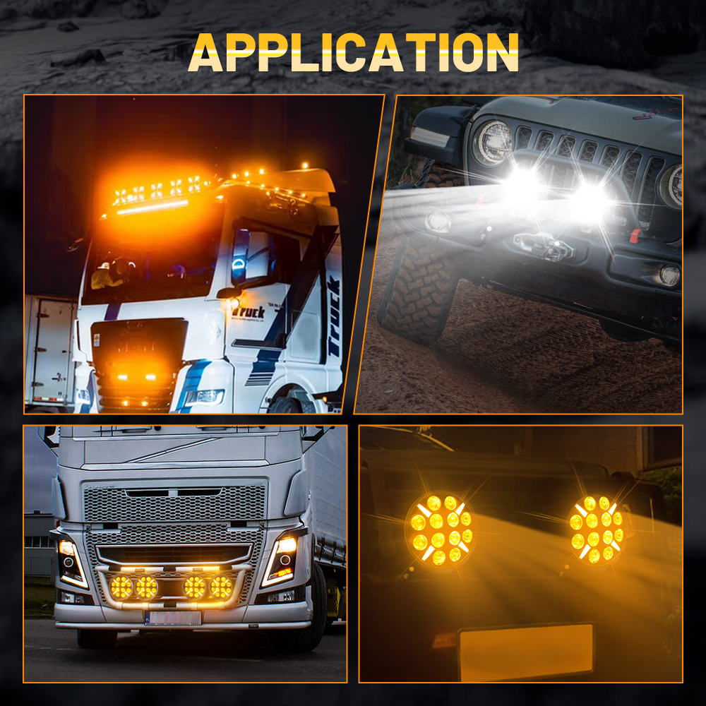Truck/Lori 9 Inch Jumbo Spotlight 12V 24V 480W White Full LED + Yellow ...