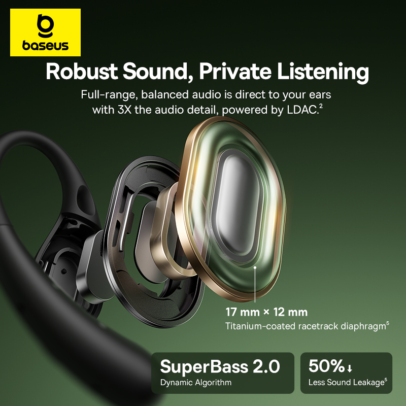 Baseus Eli Sport 2 Open-Ear True Wireless Earbuds, ZeroSense ...