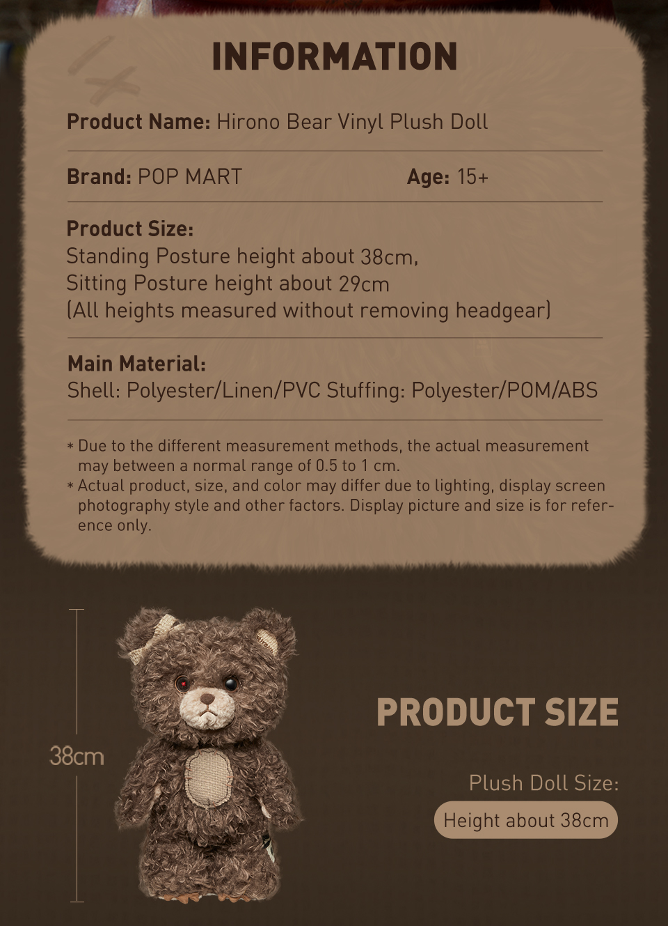 POP MART Hirono Bear Vinyl Plush Doll | Shopee Malaysia