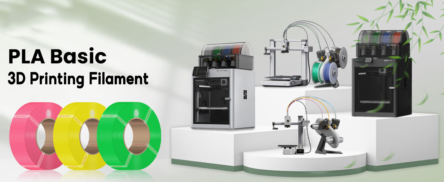 Bamboo Lab 3D Printer PLA Basic Filament 1.75mm 1kg Accuracy +/- 0.03mm ...