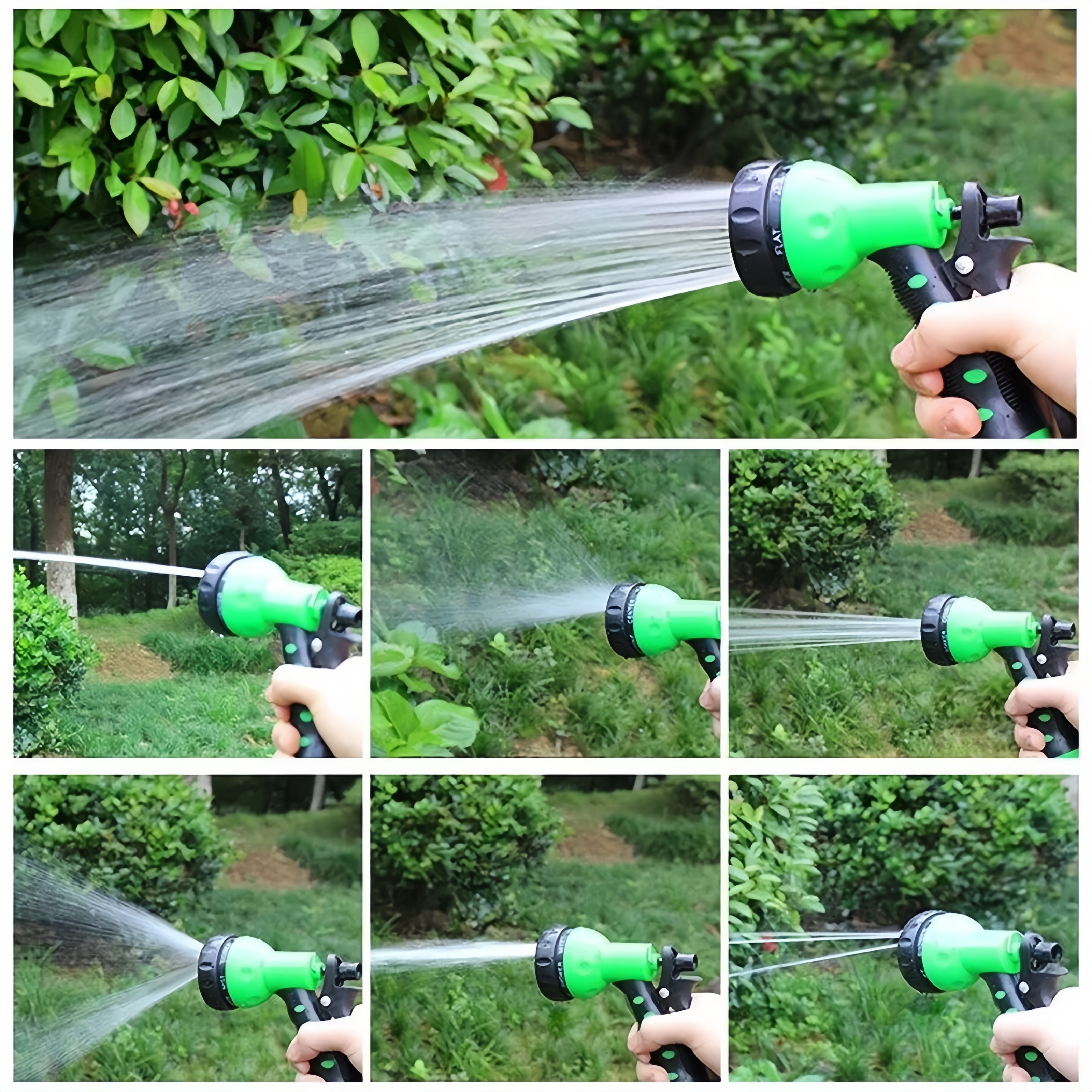 Material upgrade 15m/30m Gardening Coil Hose Spray Nozzle Spiral Garden ...