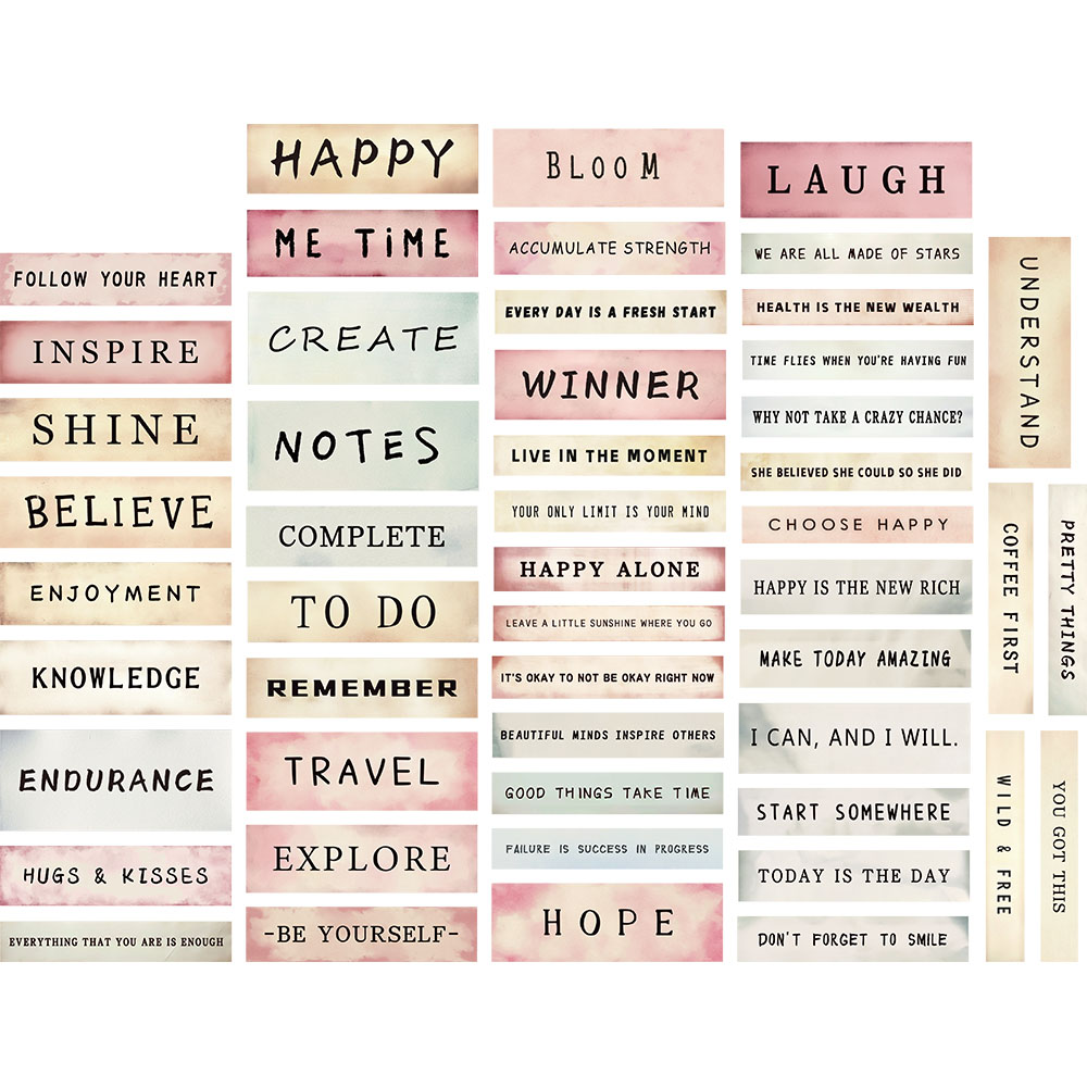 【Large stickers】50PCS Retro Label Vocabulary Stickers Motivational ...