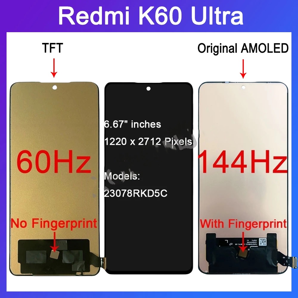 TFT For Redmi K60 K60 Pro K60 Ultra LCD Display Touch Screen ...