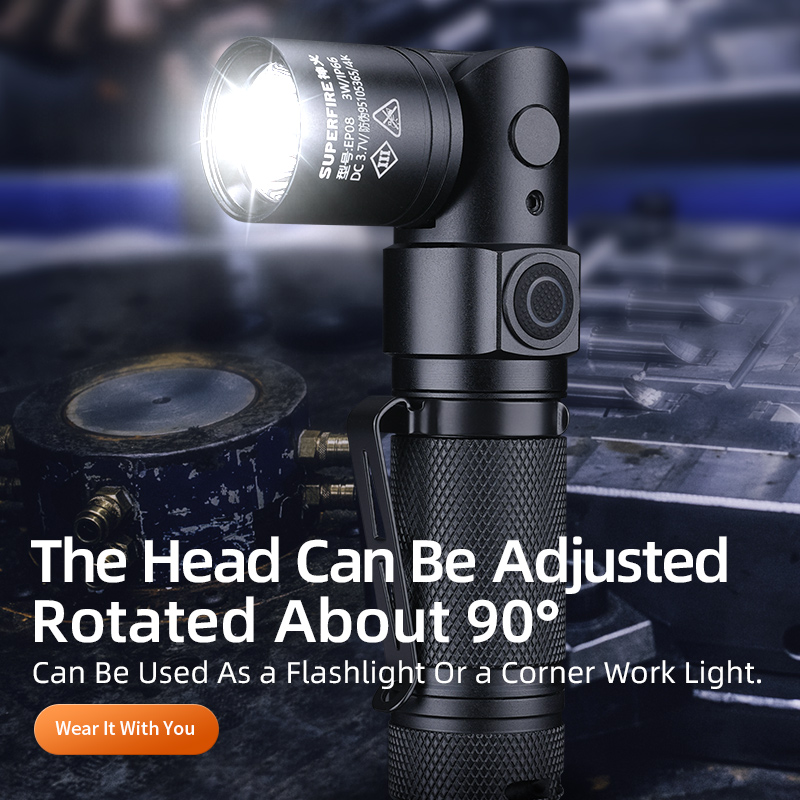 SUPERFIRE EP08 3W Explosion-Proof Flashlight Portable 90 Degree Rotable Emergency Light IP66 ...