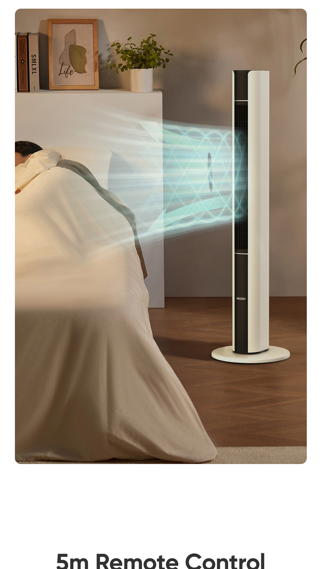 Haier Bladeless Tower Fan 15H Timer Cooling Stand Fan with LED 60 ...