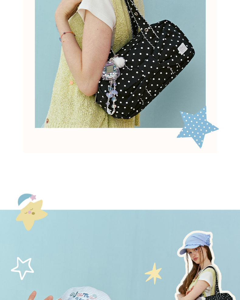 VANWALK Moonstarry park v2945 New Polka Dot Handbag Women's Commuter Tote Shoulder Bag Everyday ...